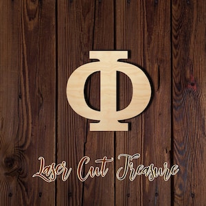 Phi - Greek Letter - Unfinished Laser Cut Wood Shape - 1/8" Baltic ...