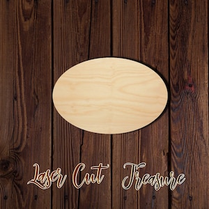 Oval - Unfinished Laser Cut Wood Shape - 1/8" Baltic Birch Plywood ...