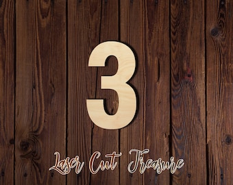 2 34 Wooden Number 3, Wood Number, 3, Cutout Shape, Silhouette, Gift ...