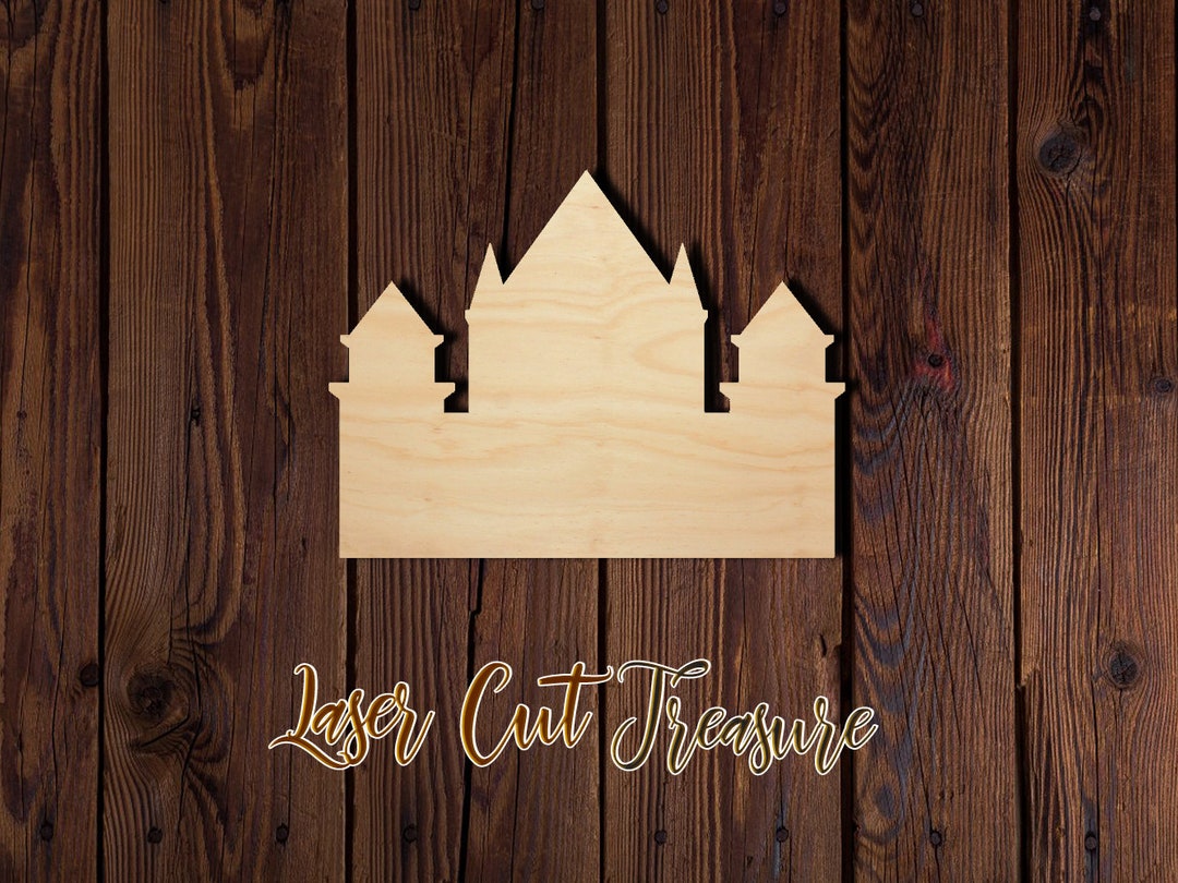Castle Shape - Unfinished Laser Cut Wood Shape - 1/8" Baltic Birch ...