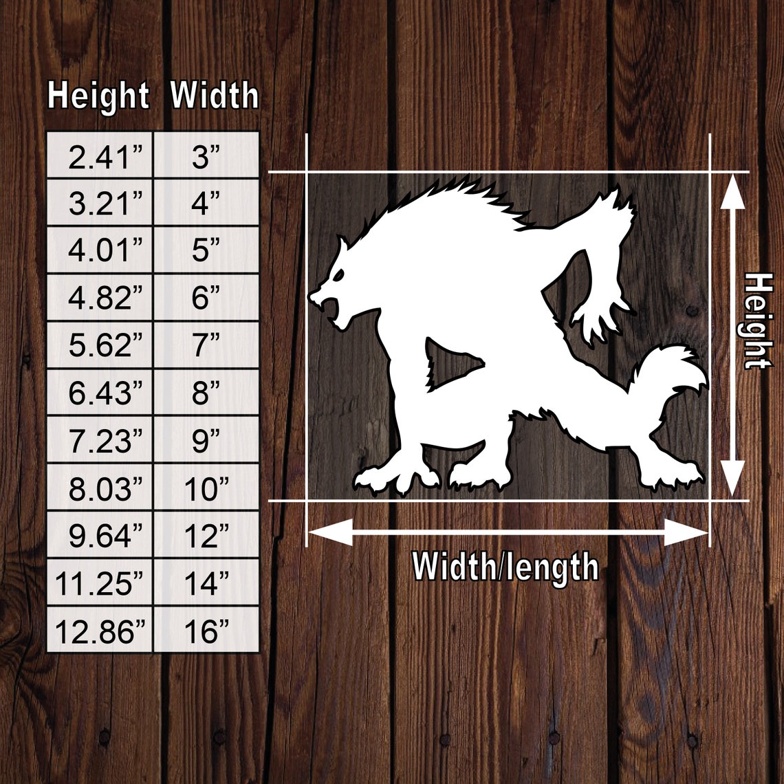 Werewolf Halloween Unfinished Laser Cut Shape | Etsy