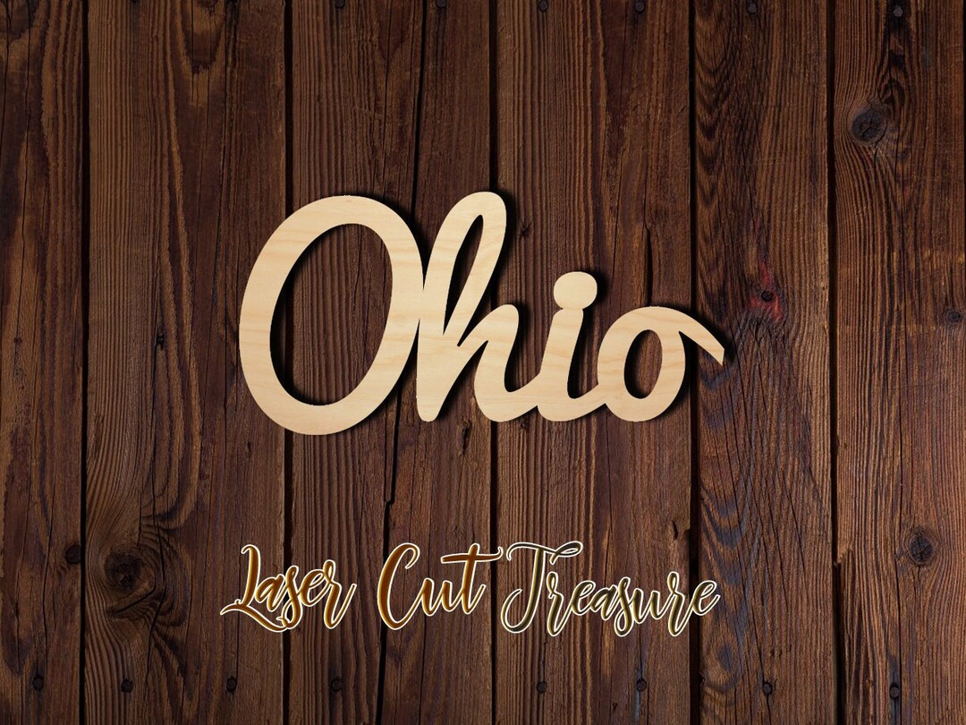 Ohio Wood Sign - Unfinished Laser Cut Wood Shape - 1/8" Baltic Birch ...