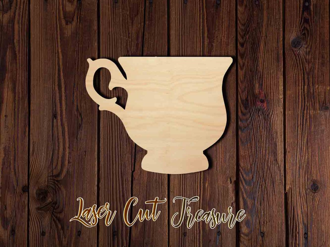 Cup - Unfinished Laser Cut Wood Shape - 1/8" Baltic Birch Plywood ...