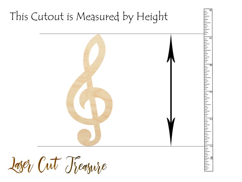 Treble Clef - Unfinished Laser Cut Wood Shape - 1/8" Baltic Birch ...
