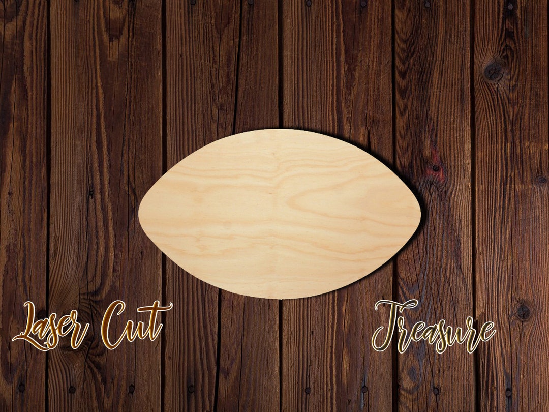 Football - Unfinished Laser Cut Wood Shape - 1/8" Baltic Birch Plywood ...
