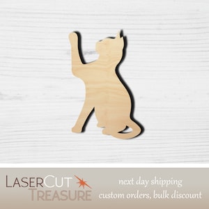 Cat - Unfinished Laser Cut Wood Shape - 1/8" Baltic Birch Plywood ...