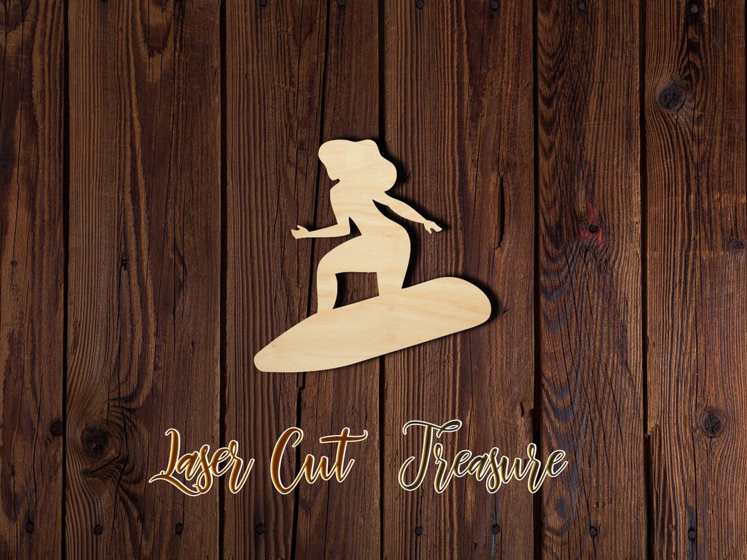 Surfer - Unfinished Laser Cut Wood Shape - 1/8" Baltic Birch Plywood ...