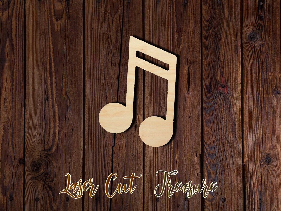 Music Note - Unfinished Laser Cut Wood Shape - 1/8" Baltic Birch ...