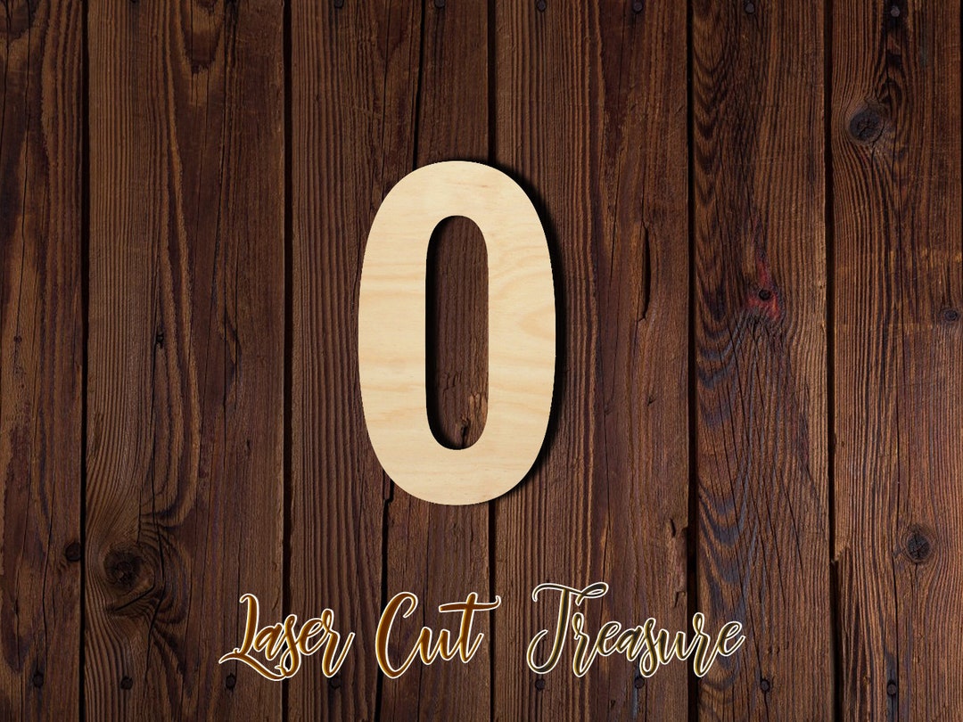 Zero - Number - Unfinished Laser Cut Wood Shape - 1/8" Baltic Birch ...