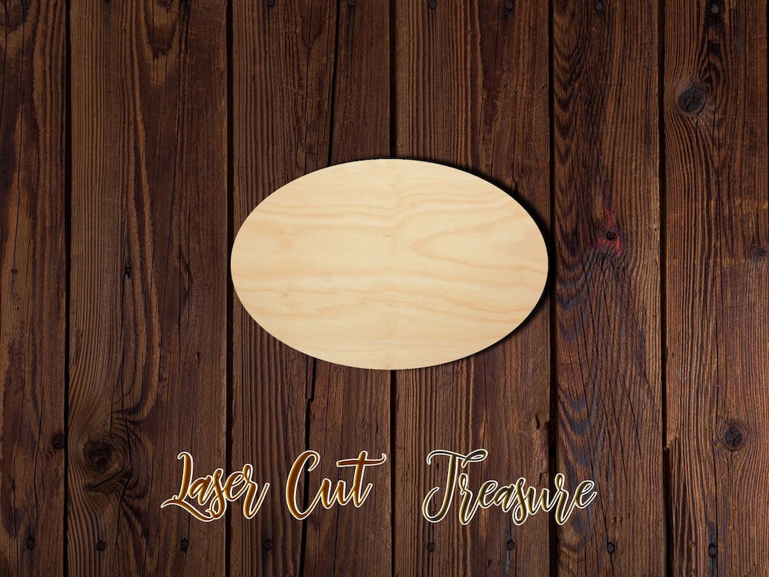 Oval - Unfinished Laser Cut Wood Shape - 1/8" Baltic Birch Plywood ...