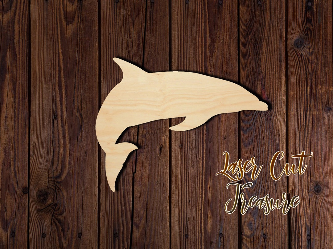 Dolphin - Unfinished Laser Cut Wood Shape - 1/8" Baltic Birch Plywood ...