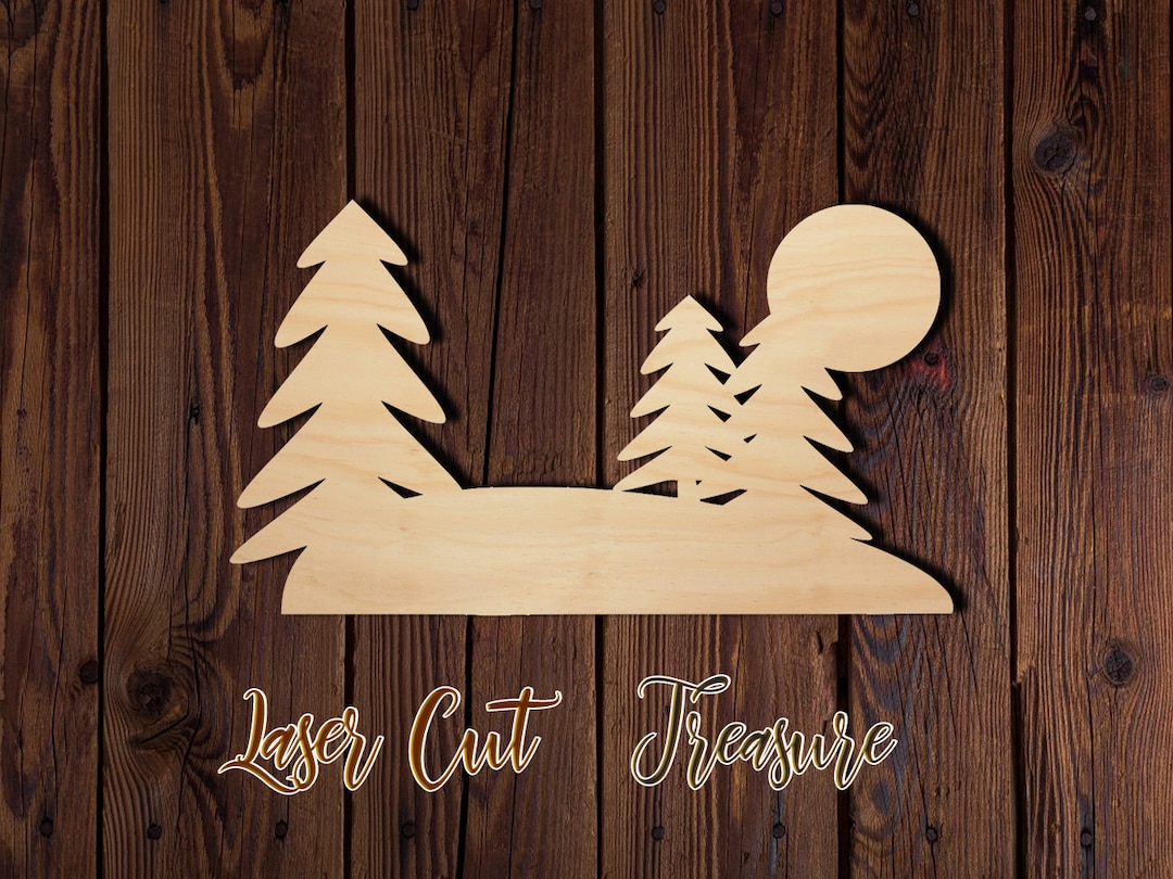 Landscape - Unfinished Laser Cut Wood Shape - 1/8" Baltic Birch Plywood ...