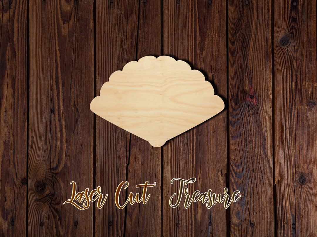 Seashell - Unfinished Laser Cut Wood Shape - 1/8" Baltic Birch Plywood ...