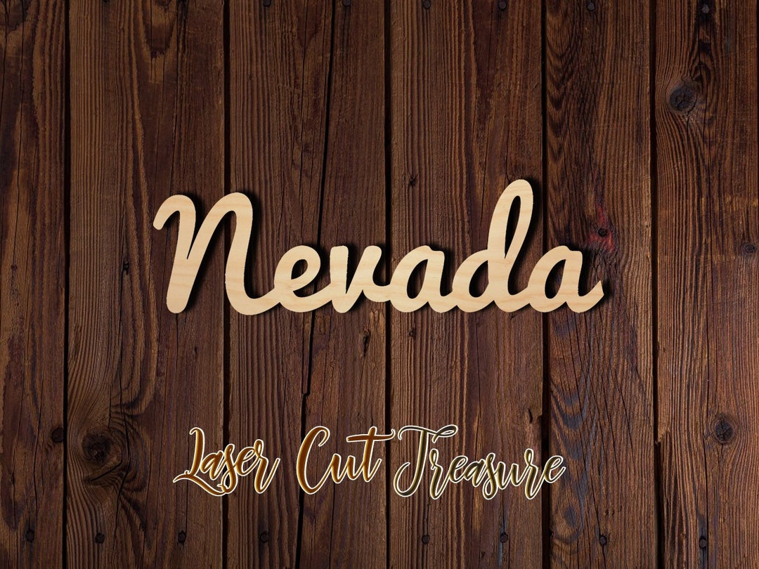 Nevada Wood Sign - Unfinished Laser Cut Wood Shape - 1/8" Baltic Birch ...