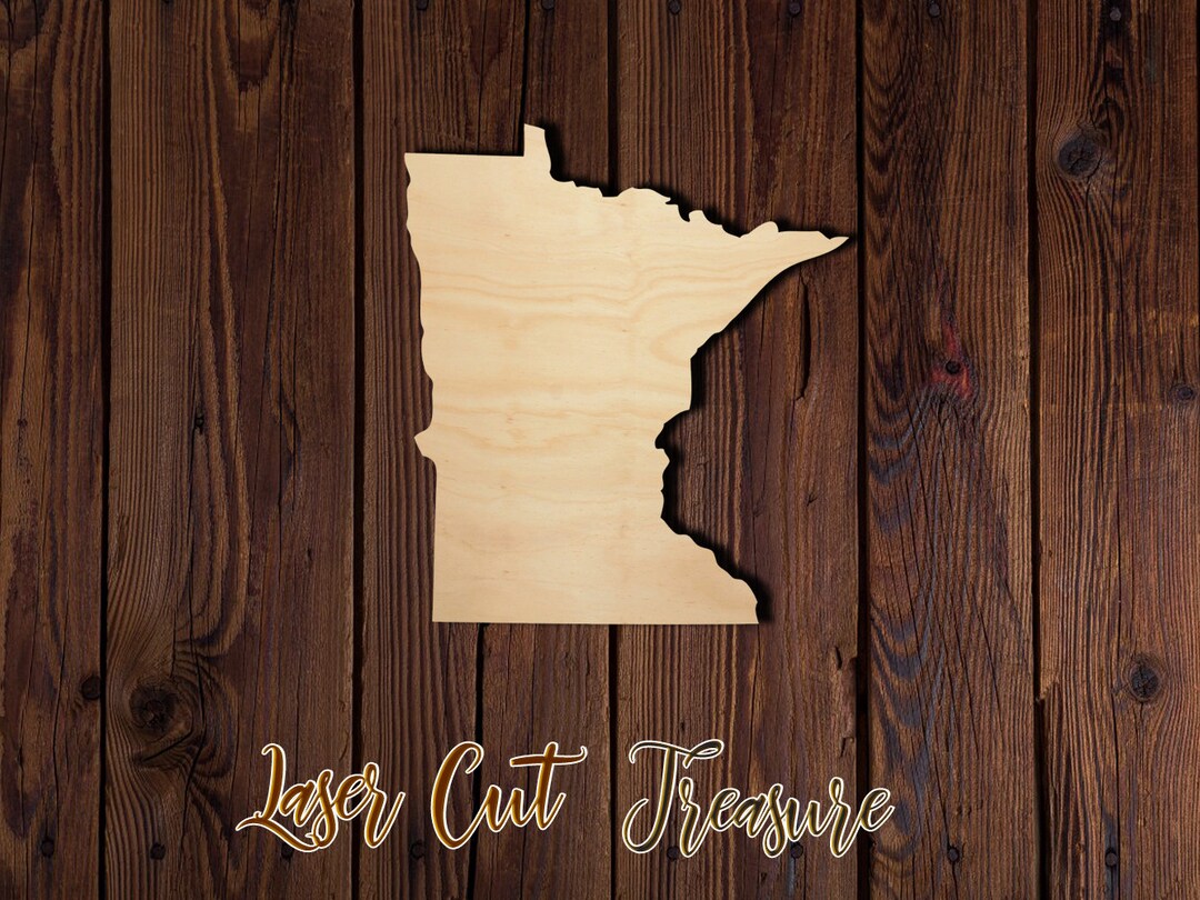Minnesota State - USA - Unfinished Laser Cut Wood Shape - 1/8" Baltic ...