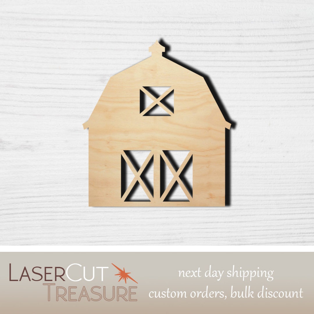 Barn Unfinished Laser Cut Wood Shape - Etsy
