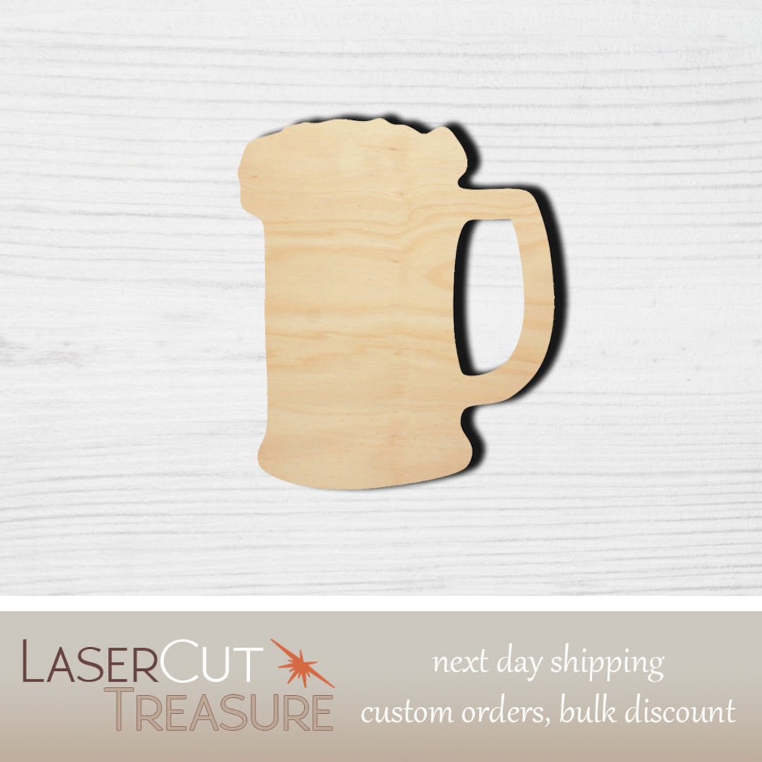 Beer Mug Shape - Multiple Sizes - Laser Cut Unfinished Wood Cutout ...