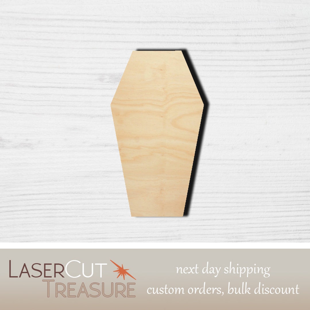 Coffin - Halloween - Unfinished Laser Cut Wood Shape - 1/8" Baltic ...