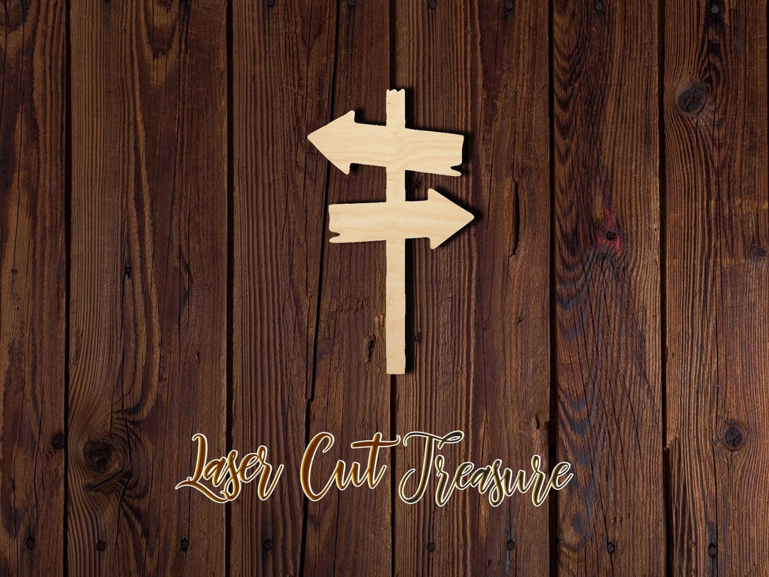 Arrow Sign Unfinished Laser Cut Wood Shape - Etsy