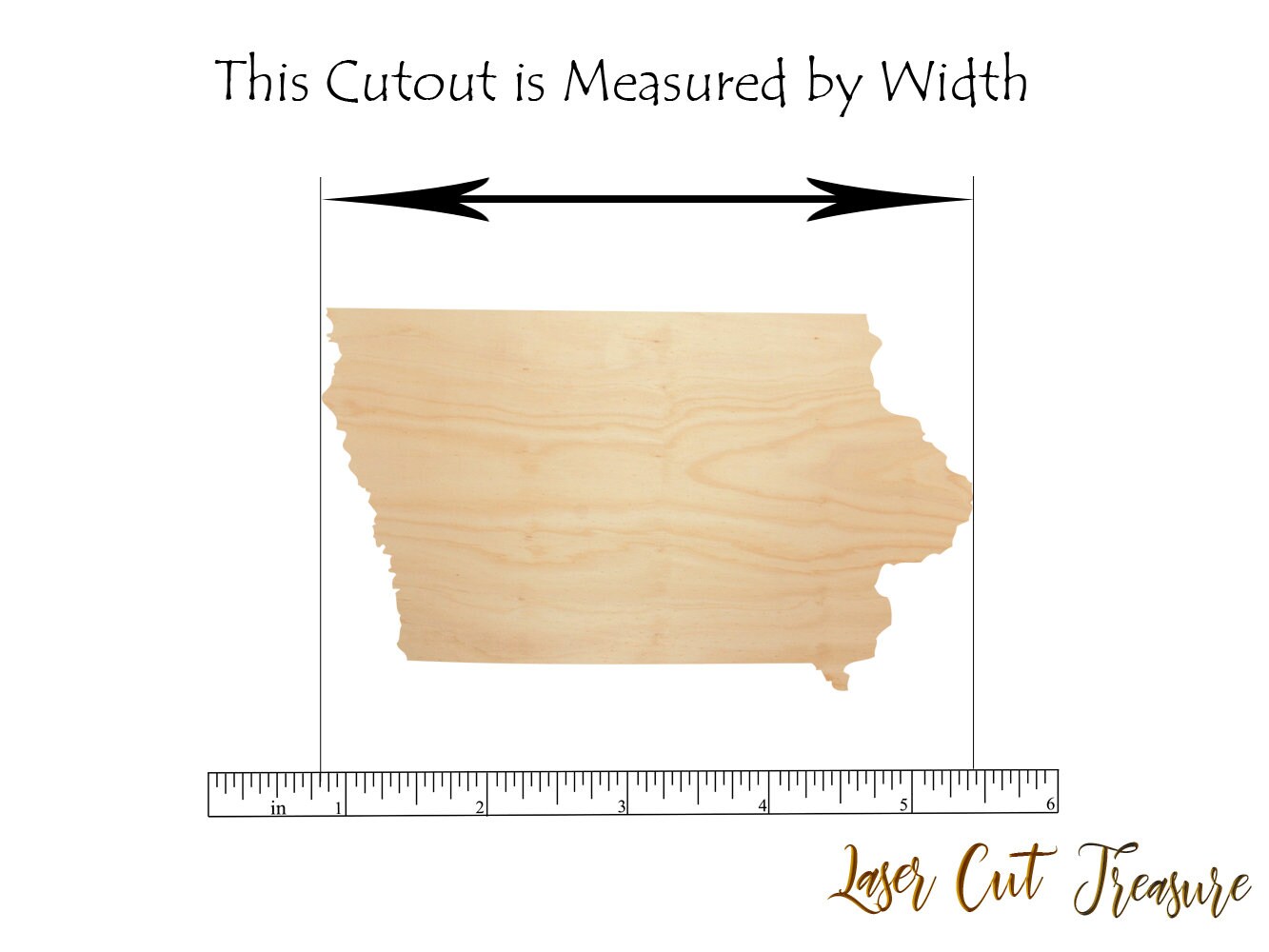 Iowa State - USA - Unfinished Laser Cut Wood Shape - 1/8" Baltic Birch ...