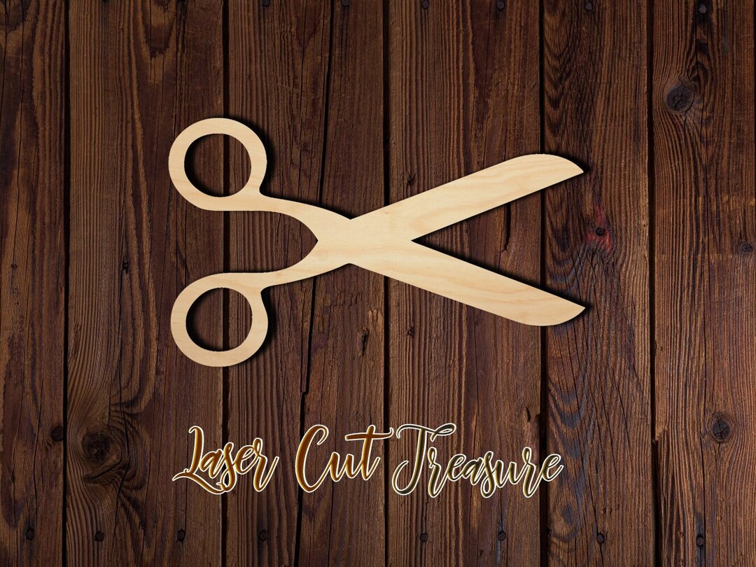 Scissors - Unfinished Laser Cut Wood Shape - 1/8" Baltic Birch Plywood ...