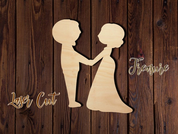 Groom and Bride Wedding Anniversary Unfinished Laser Cut | Etsy