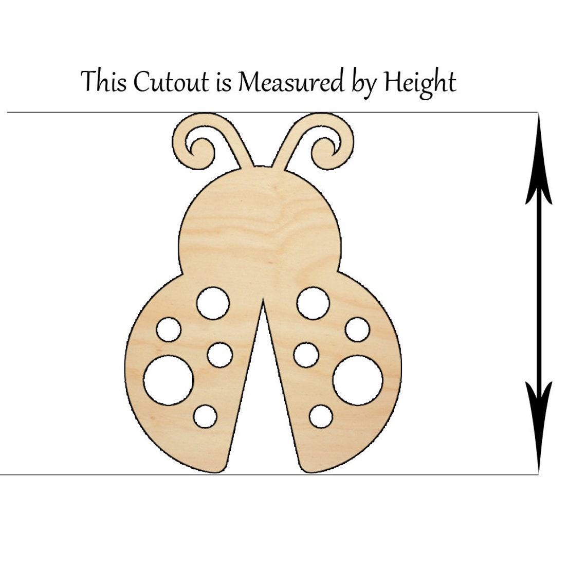 Ladybug - Unfinished Laser Cut Wood Shape - 1/8" Baltic Birch Plywood ...