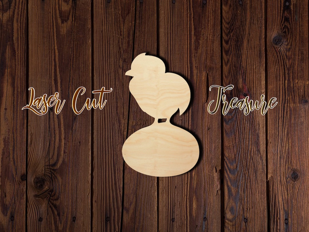 Chick Unfinished Laser Cut Wood Shape 1/8 Baltic Birch Plywood Please ...