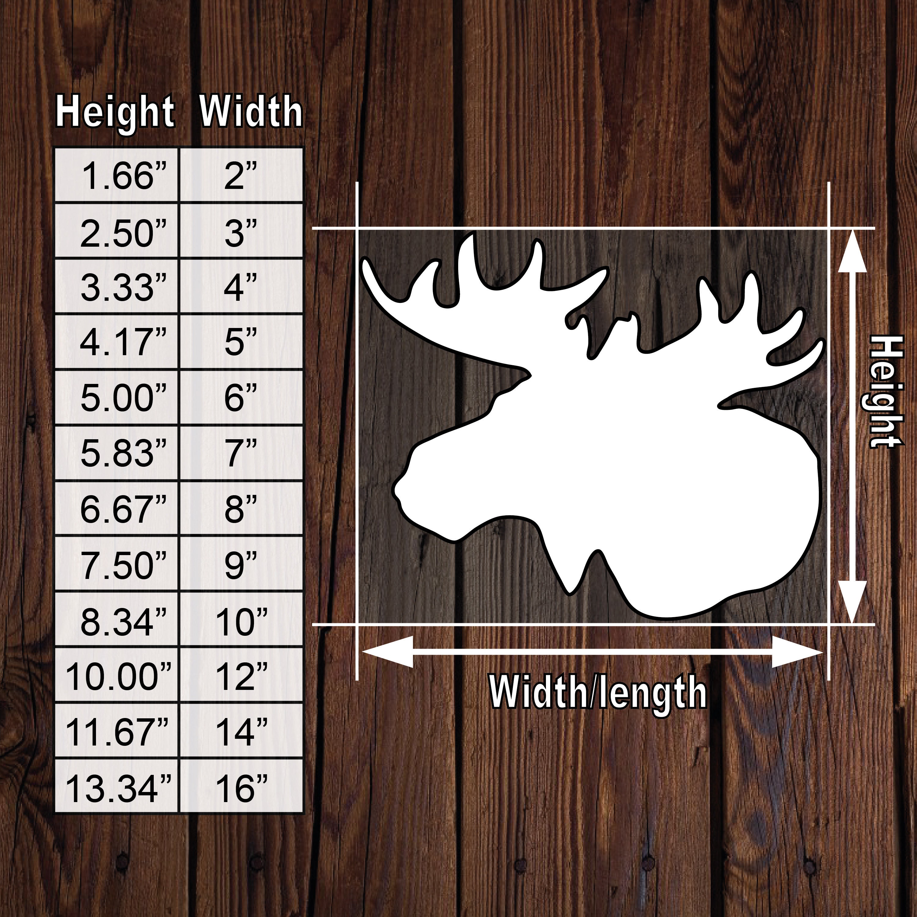 Moose Head - Unfinished Laser Cut Wood Shape - 1/8" Baltic Birch ...
