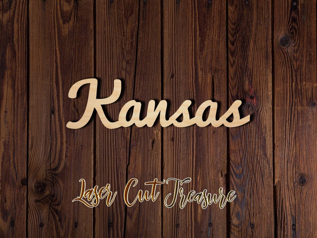 Kansas Wood Sign - Unfinished Laser Cut Wood Shape - 1/8" Baltic Birch ...