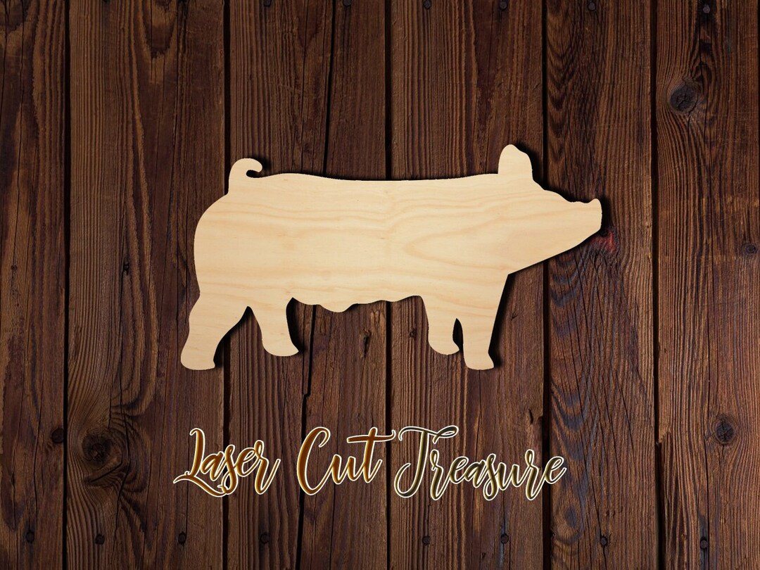 Pig Shape - Unfinished Laser Cut Wood Shape - 1/8" Baltic Birch Plywood ...