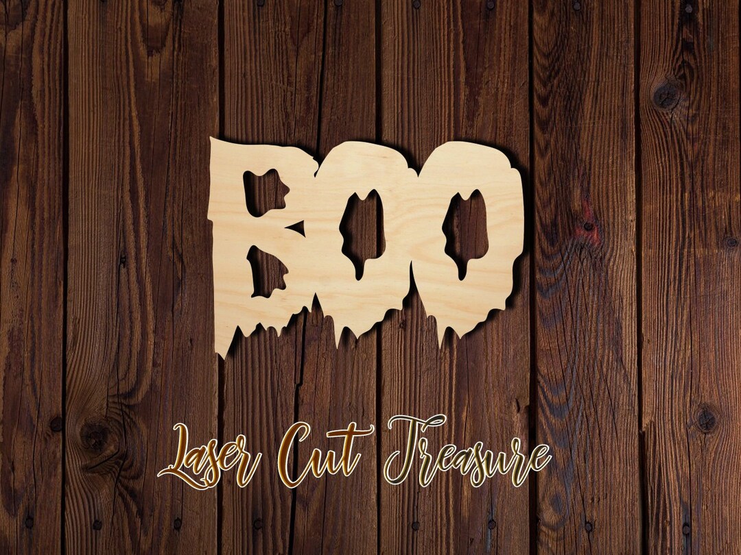 BOO Wood Sign - Unfinished Laser Cut Wood Shape - 1/8" Baltic Birch ...