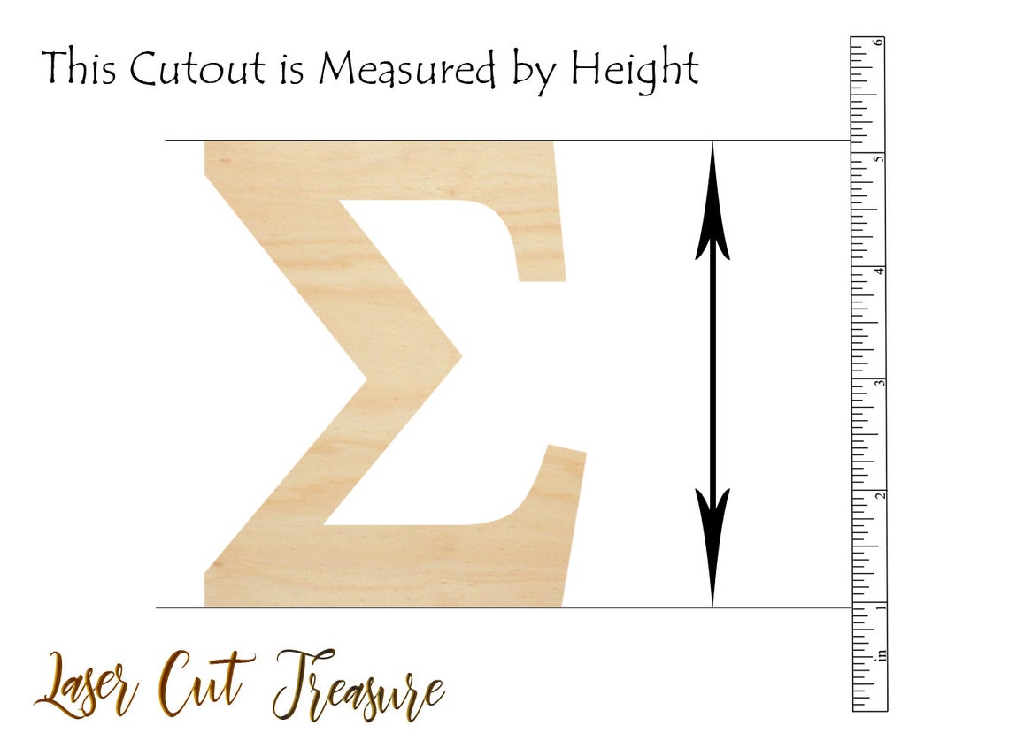 Sigma Greek Letter Unfinished Laser Cut Shape - Etsy