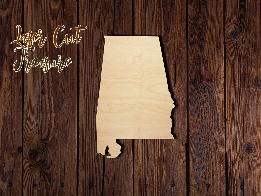 Alabama State USA Unfinished Laser Cut Wood Shape - Etsy