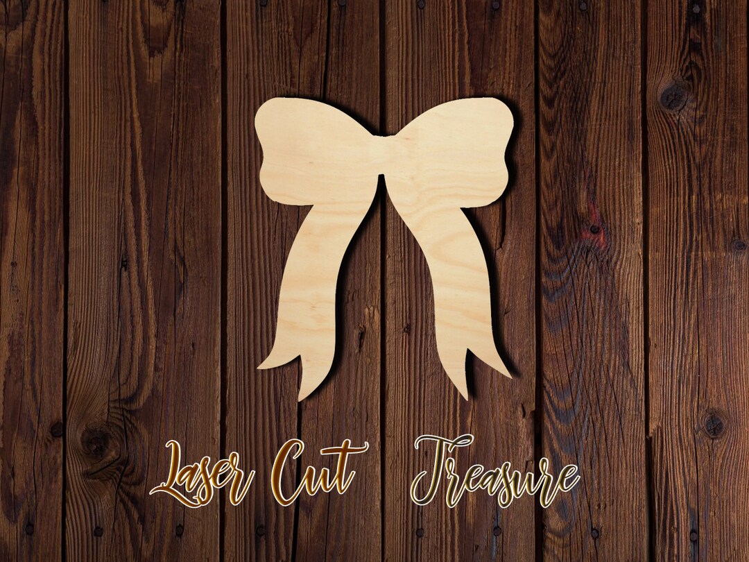 Bow - Unfinished Laser Cut Wood Shape - 1/8" Baltic Birch Plywood ...