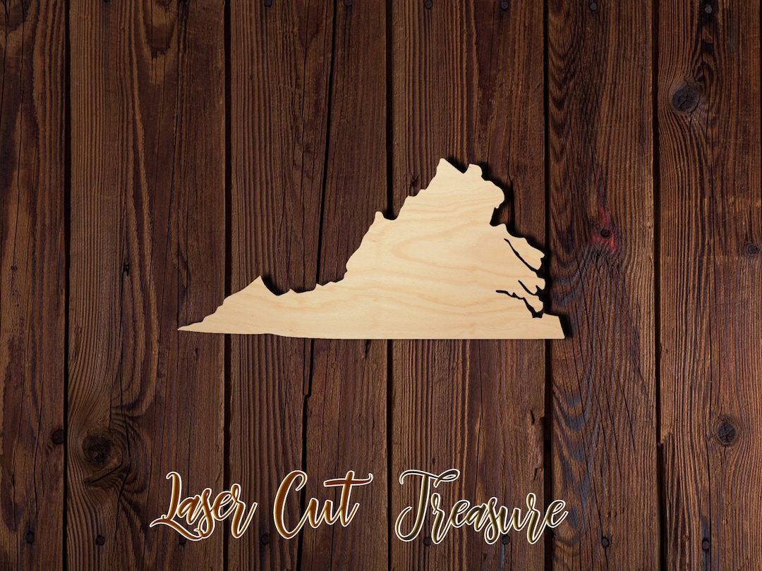 Virginia State - USA - Unfinished Laser Cut Wood Shape - 1/8" Baltic ...