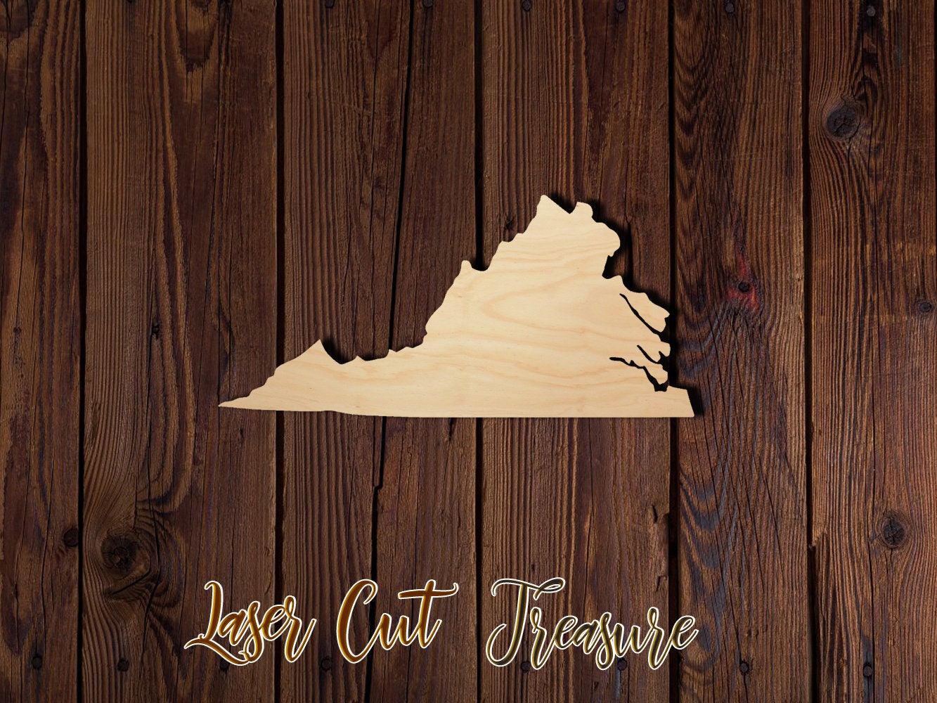 Virginia State - USA - Unfinished Laser Cut Wood Shape - 1/8" Baltic ...