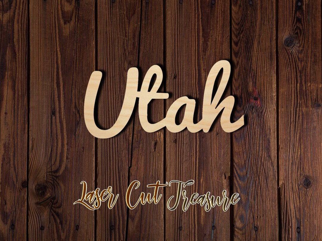Utah Wood Sign - Unfinished Laser Cut Wood Shape - 1/8" Baltic Birch ...