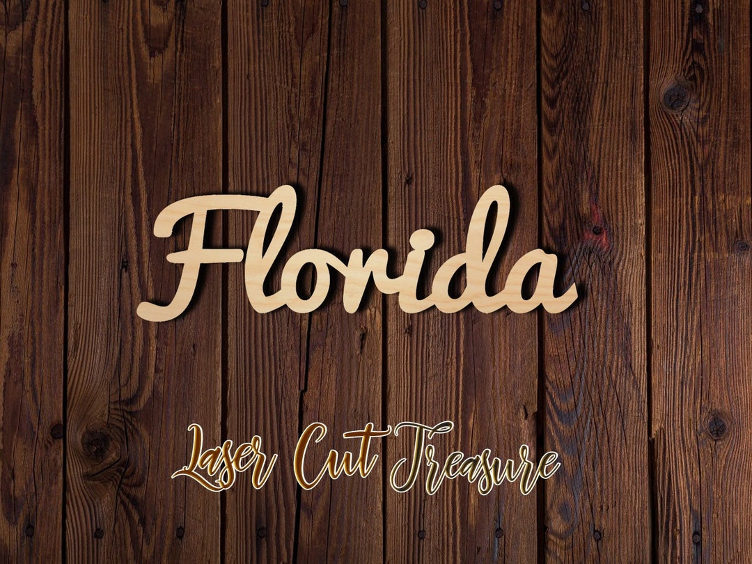 Florida Wood Sign - Unfinished Laser Cut Wood Shape - 1/8" Baltic Birch ...
