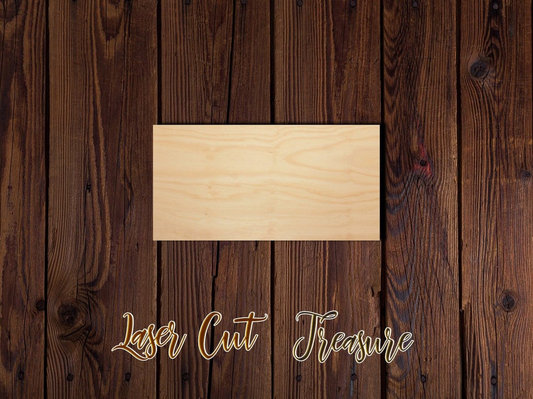 Rectangle - Unfinished Laser Cut Wood Shape - 1/8" Baltic Birch Plywood ...