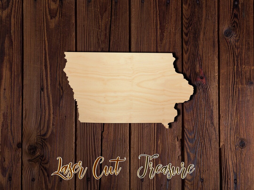 Iowa State - USA - Unfinished Laser Cut Wood Shape - 1/8" Baltic Birch ...