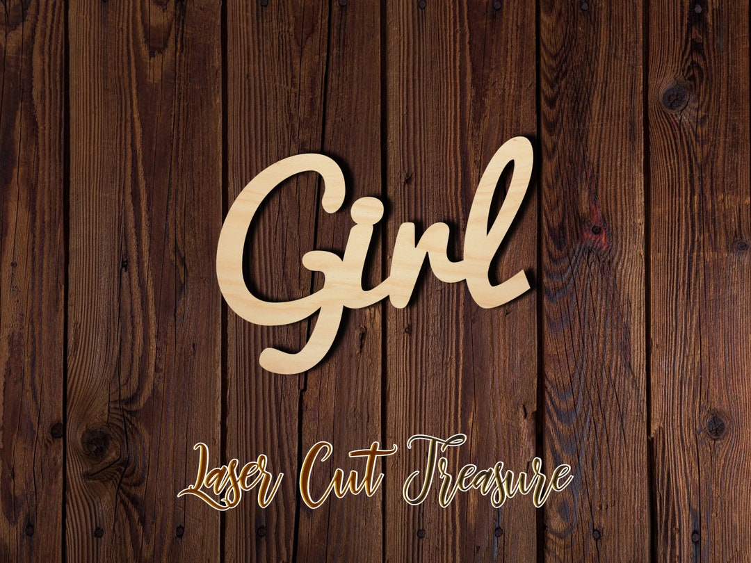 Girl Wood Sign - Unfinished Laser Cut Wood Shape - 1/8" Baltic Birch ...