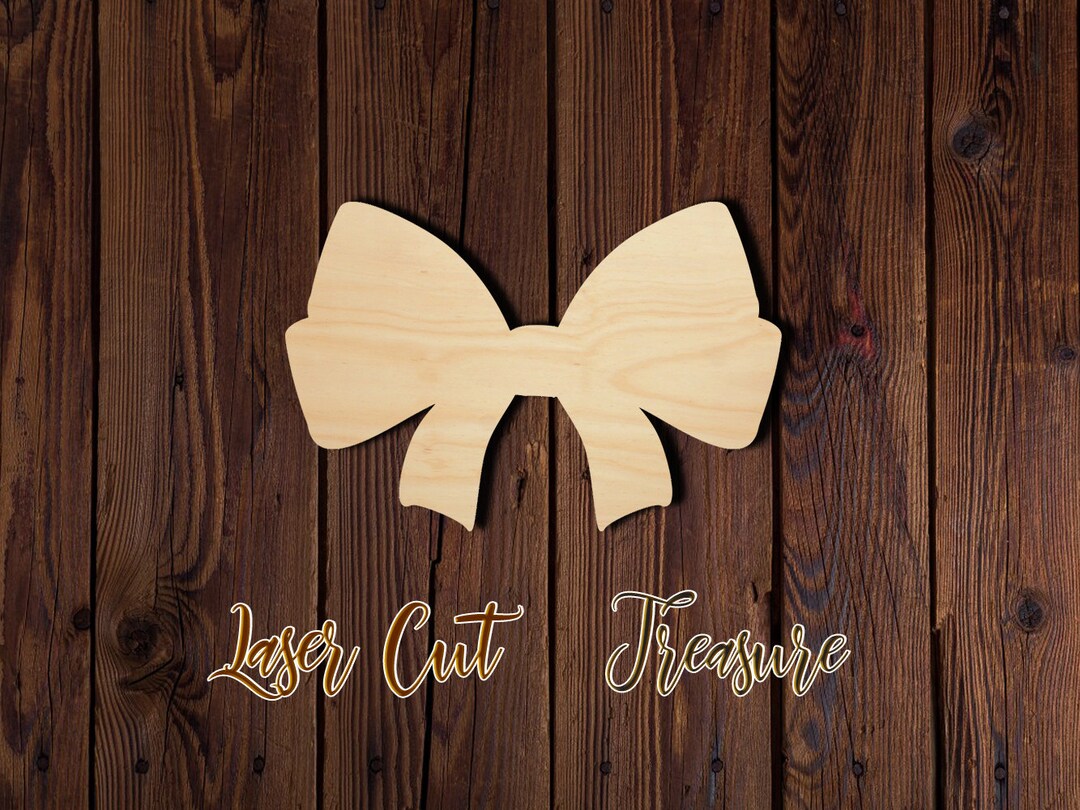 Bow - Unfinished Laser Cut Wood Shape - 1/8" Baltic Birch Plywood ...