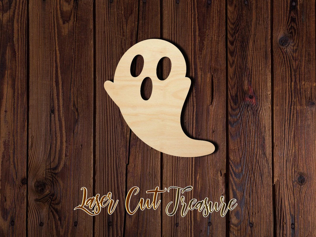 Ghost - Halloween - Unfinished Laser Cut Wood Shape - 1/8" Baltic Birch ...