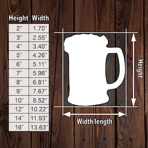 Beer Mug Shape - Multiple Sizes - Laser Cut Unfinished Wood Cutout ...