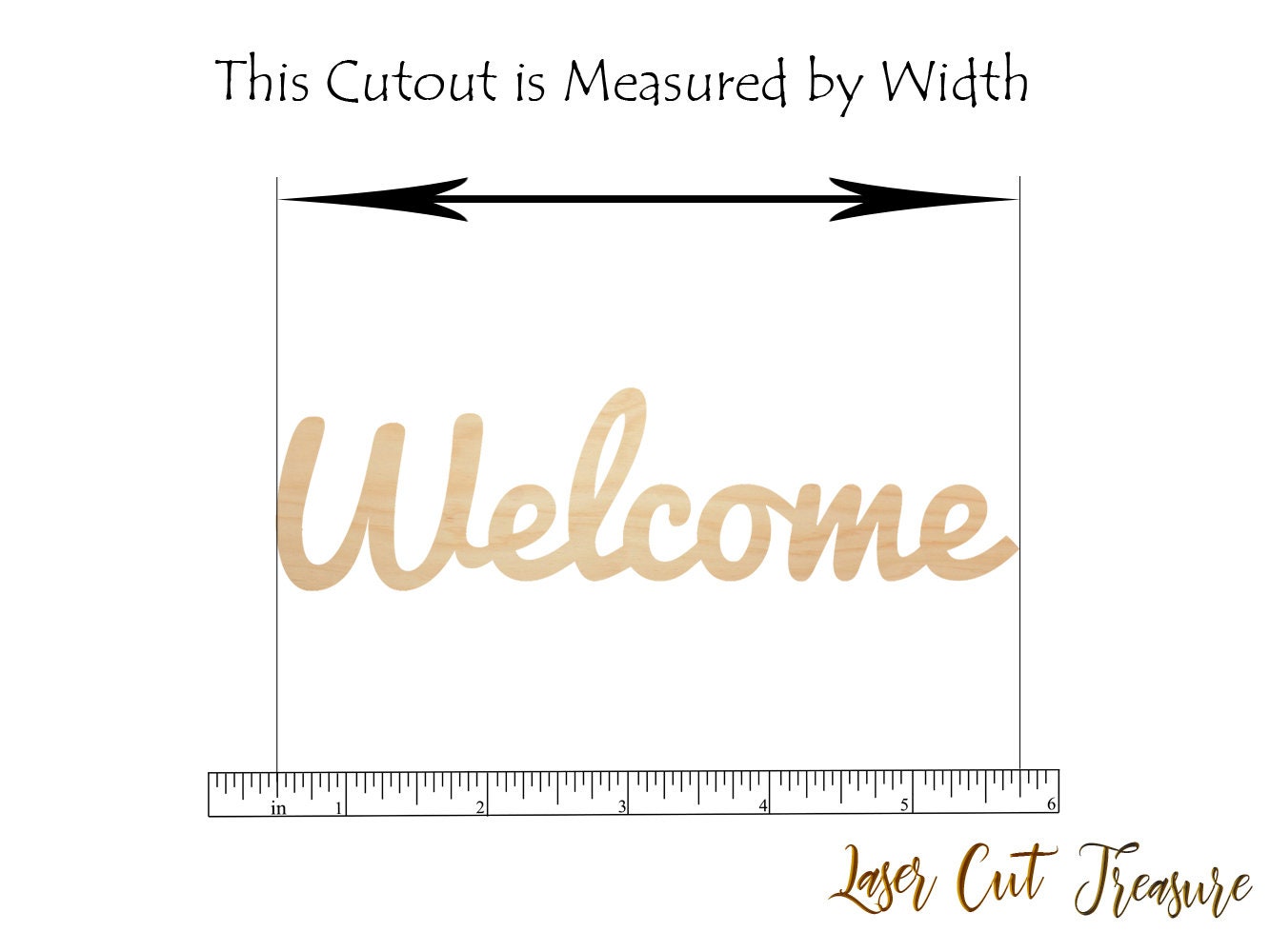 Welcome Wood Sign - Unfinished Laser Cut Wood Shape - 1/8" Baltic Birch ...