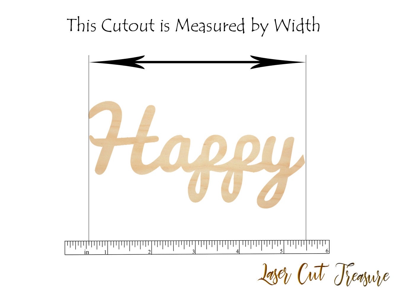 Happy Wood Sign - Unfinished Laser Cut Wood Shape - 1/8" Baltic Birch ...