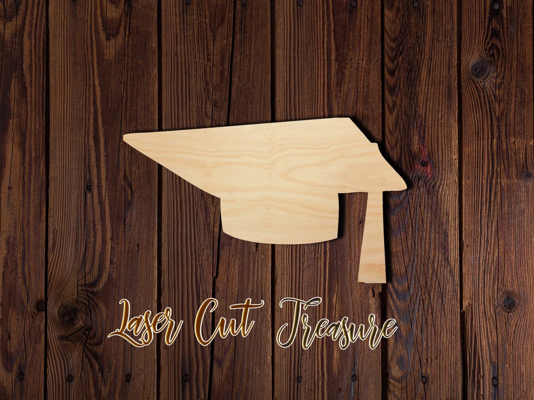 Graduation Hat - Unfinished Laser Cut Wood Shape - 1/8" Baltic Birch ...
