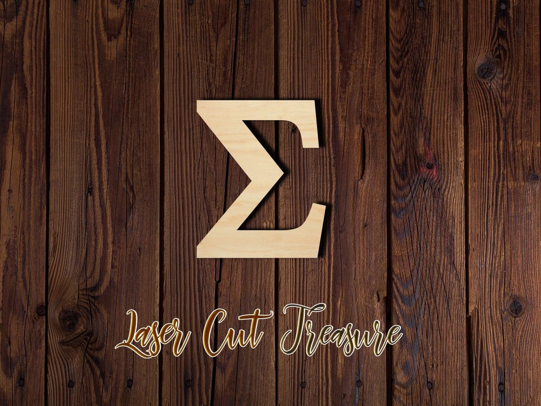 Sigma - Greek Letter - Unfinished Laser Cut Wood Shape - 1/8" Baltic ...