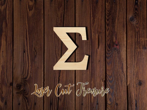 Sigma Greek Letter Unfinished Laser Cut Shape - Etsy